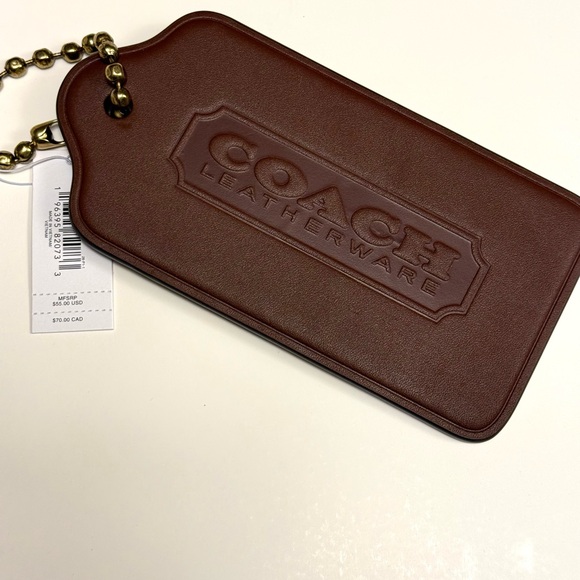 Coach | Accessories | Coach Dark Brown Xl Hangtag Bag Charm | Poshmark